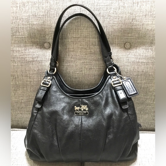 Coach | Bags | Coach Madison Maggie Full Grain Leather Black 3 ...
